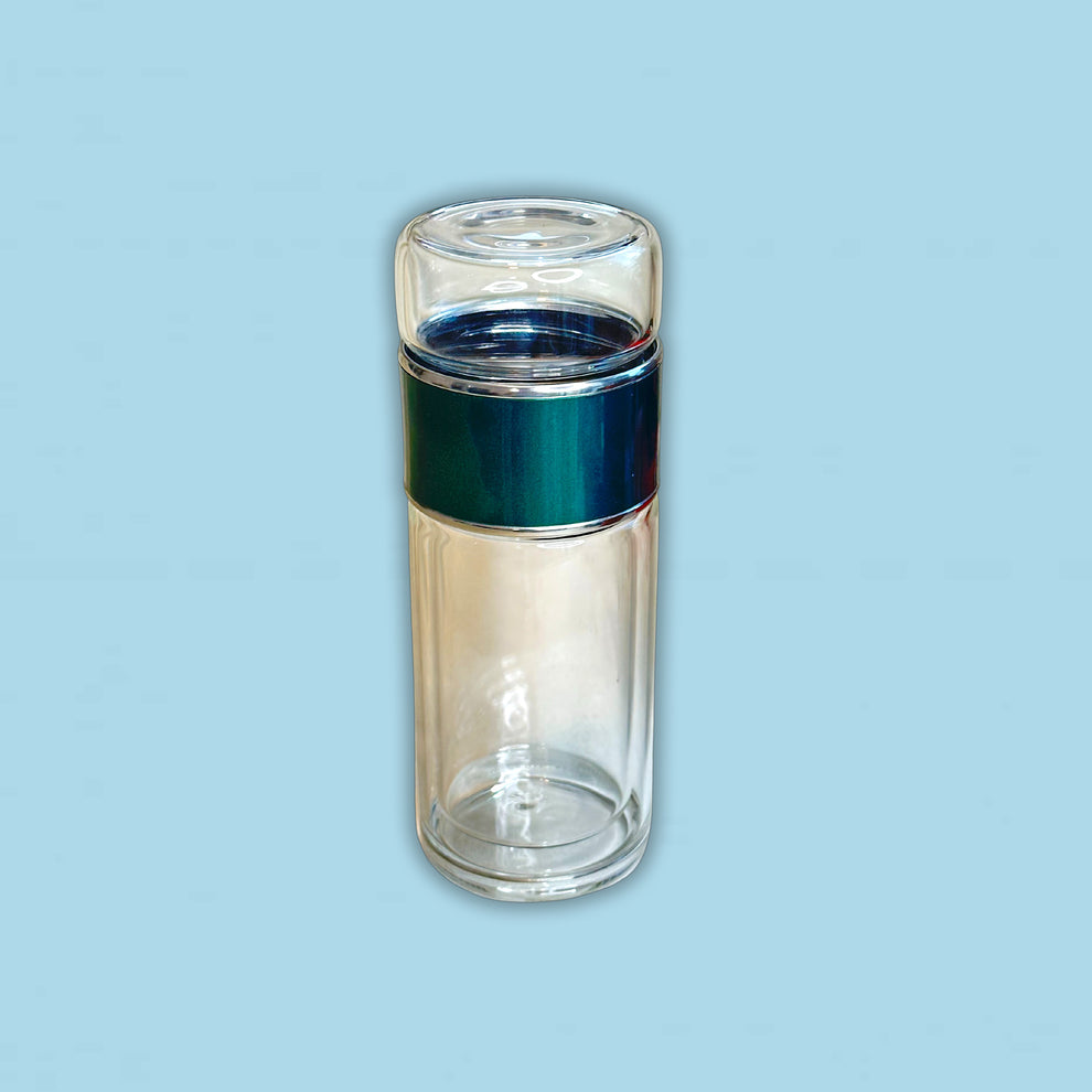 Double Layer Tea Filter Glass Bottle with Heat Resistant